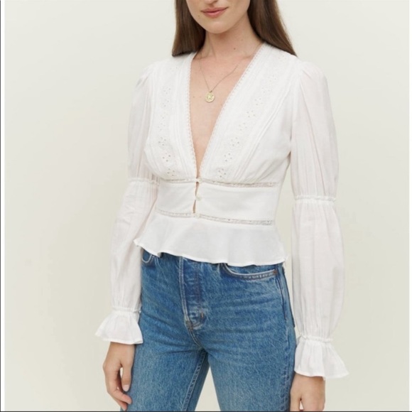 Reformation | Tops | Reformation Meadowlark Top Ivory | Poshmark